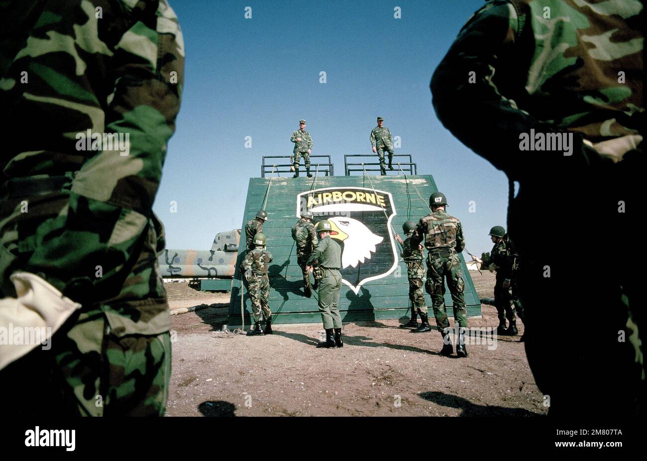 Infantrymen are trained in rapelling techniques at the Army Air Assault ...