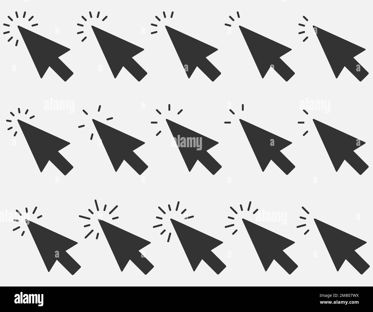 Set of Clicks icon. Cursor sign. Clicking Arrow, Mouse Cursor Symbol. Vector illustration. Eps ...