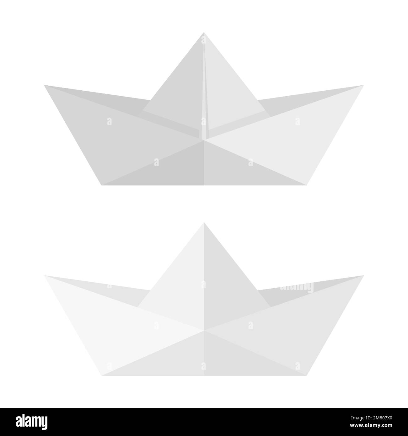 Origami paper ship isolated on white background. Vector illustration ...