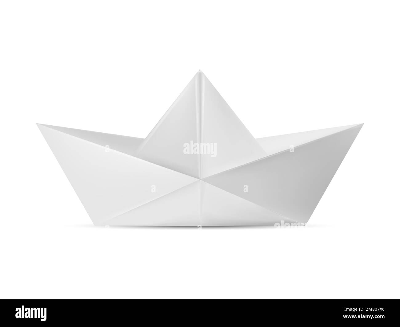 Origami paper ship isolated on white background. Vector illustration ...