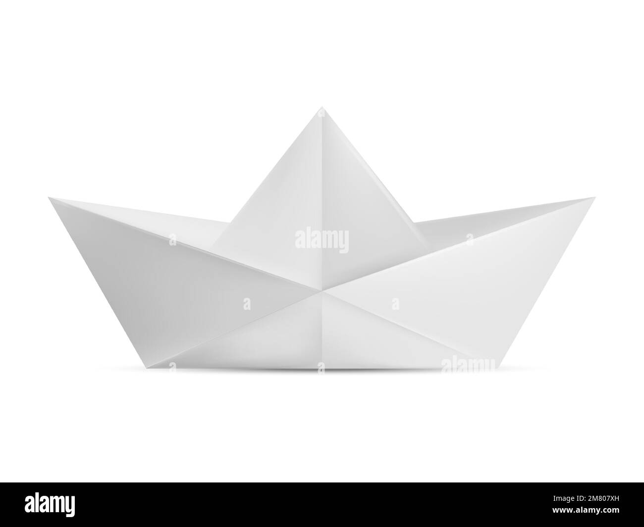 Origami paper ship isolated on white background. Vector illustration ...