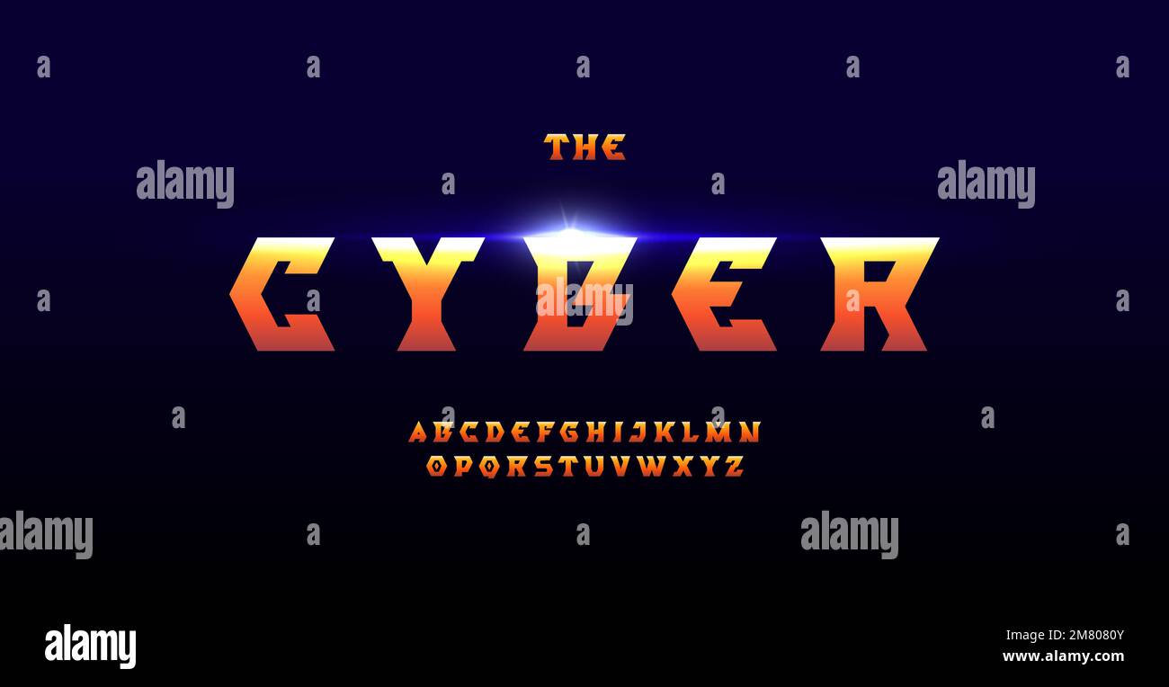 Bold futuristic font, geometric modern futuristic alphabet. Cyber ... Bold futuristic font, geometric modern futuristic alphabet. Cyber ...