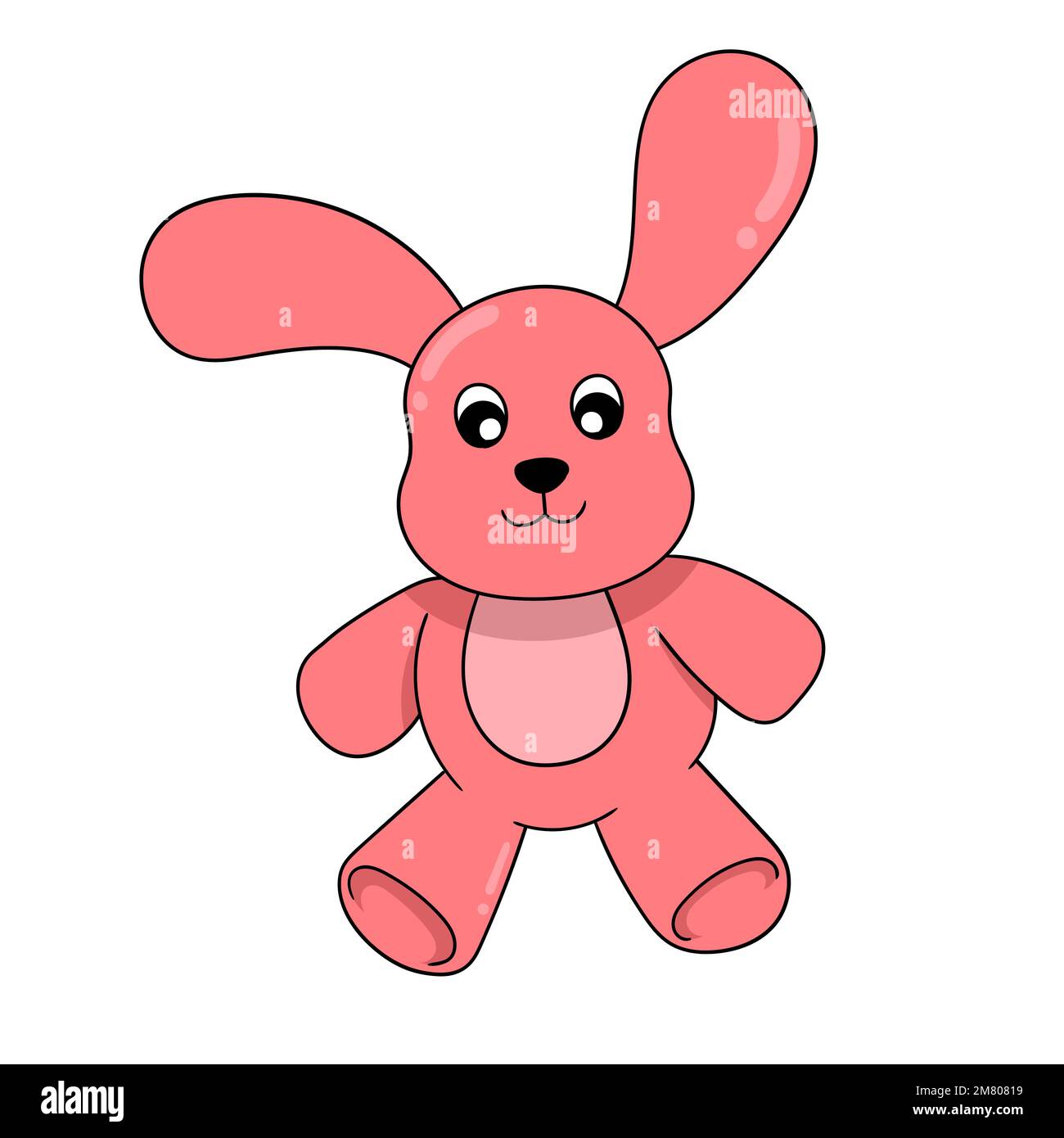 cute red bunny doll. vector design illustration art Stock Vector Image ...
