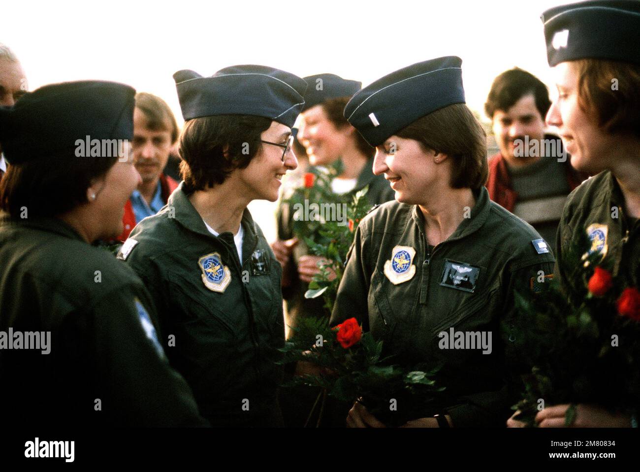 CAPT. Guiliana Sangiorgio (wearing glasses), aircraft commander, thanks ...