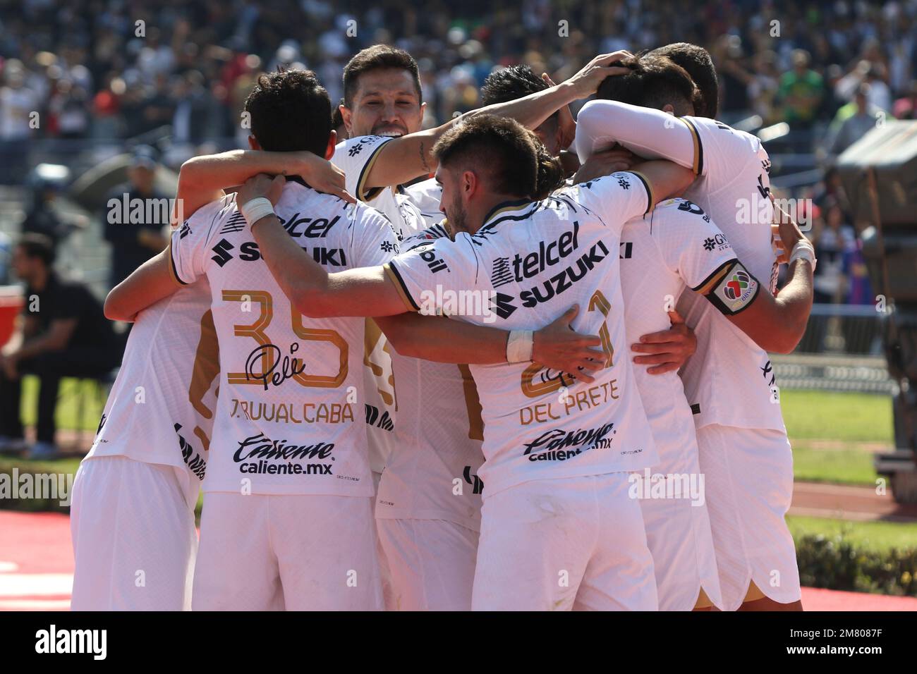 January 8, 2023, Mexico City, Mexico: Pumas celebrate goal during the ...