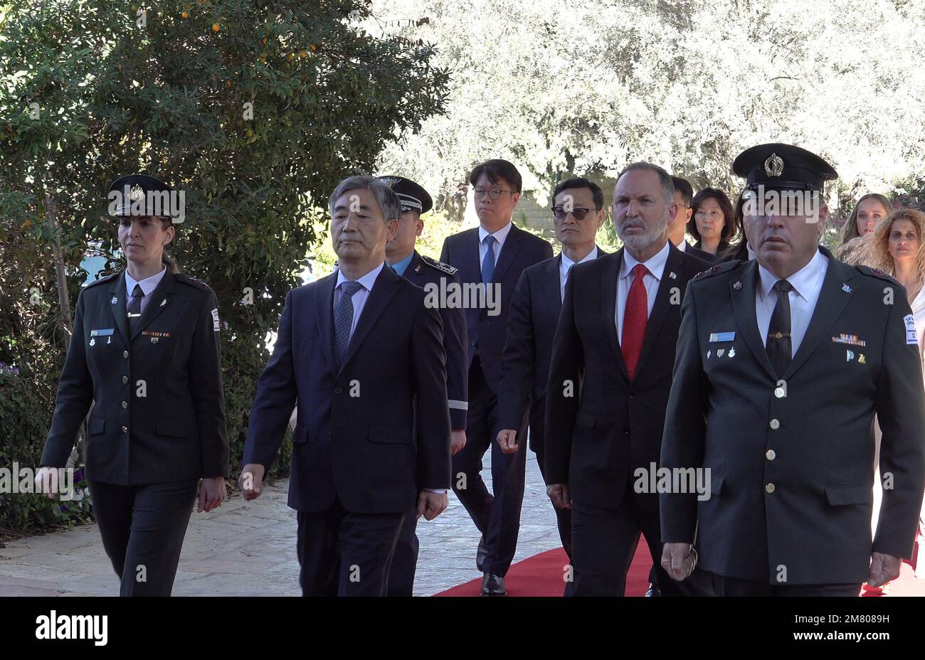 JERUSALEM, ISRAEL - JANUARY 11: Ambassador of the Republic of Korea, H ...