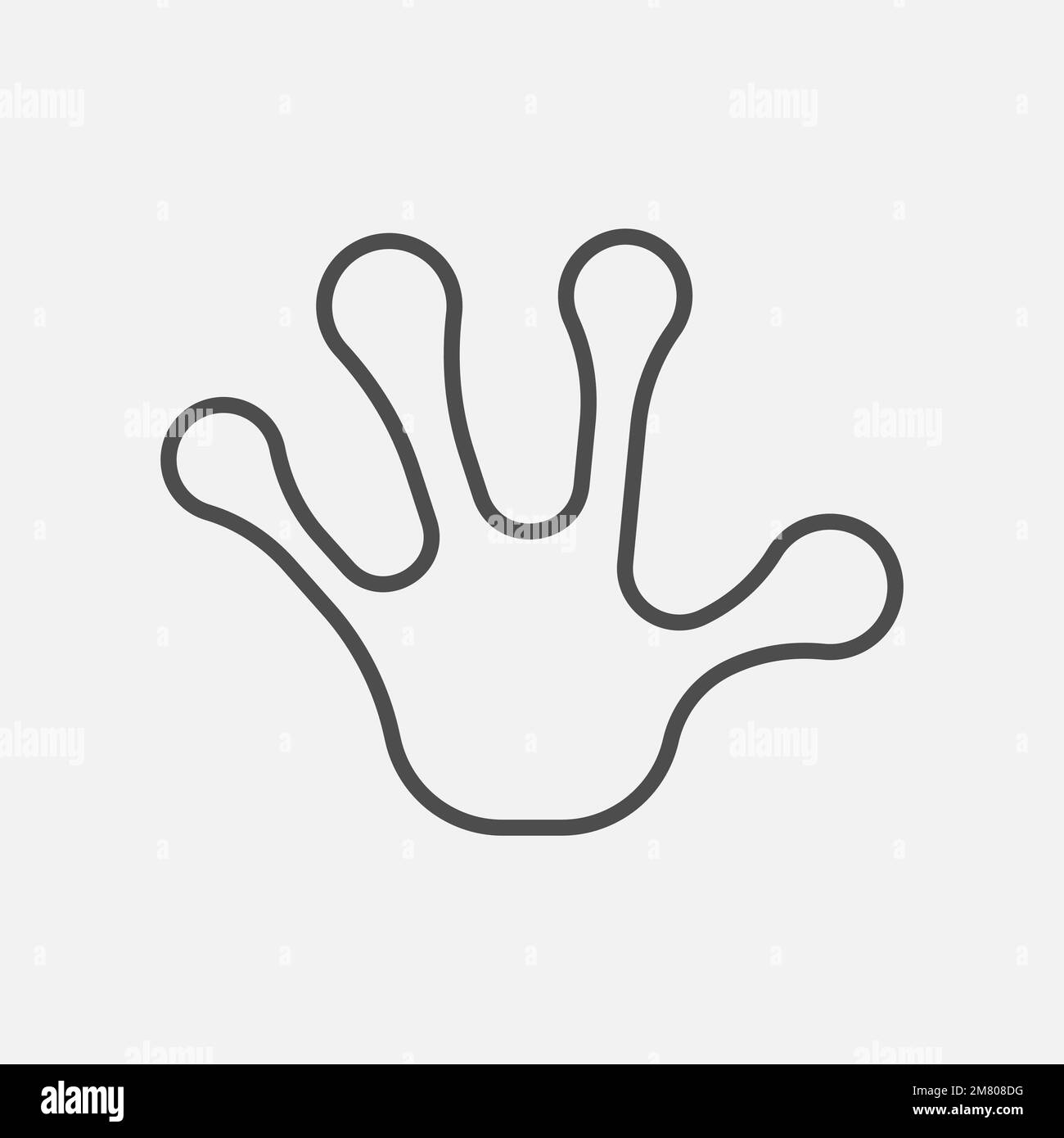 Frog hand foot print isolated on white background. Vector illustration ...