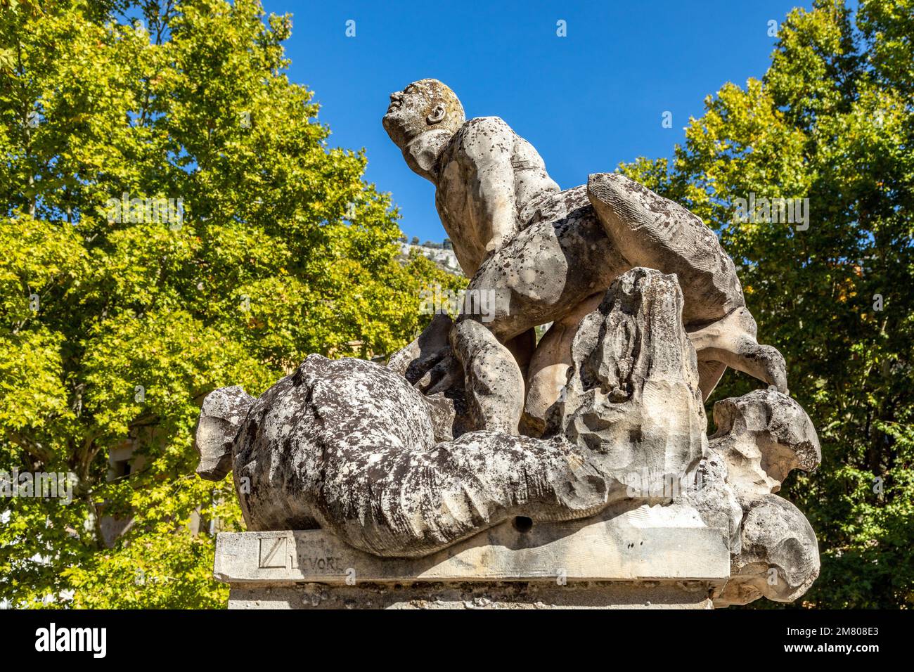 STATUE OF SAINT-VERAN KILLING THE COULOUBRE, A BLOOD-THIRSTY BEAST OR ...
