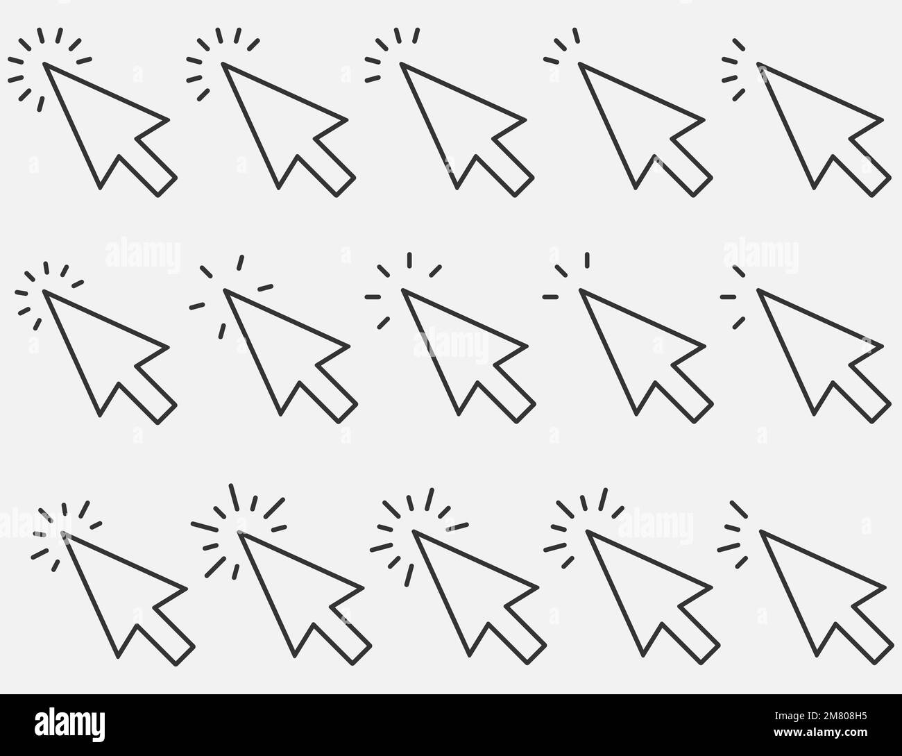 Set of Clicks icon. Cursor sign. Clicking Arrow, Mouse Cursor Symbol. Vector illustration. Eps ...