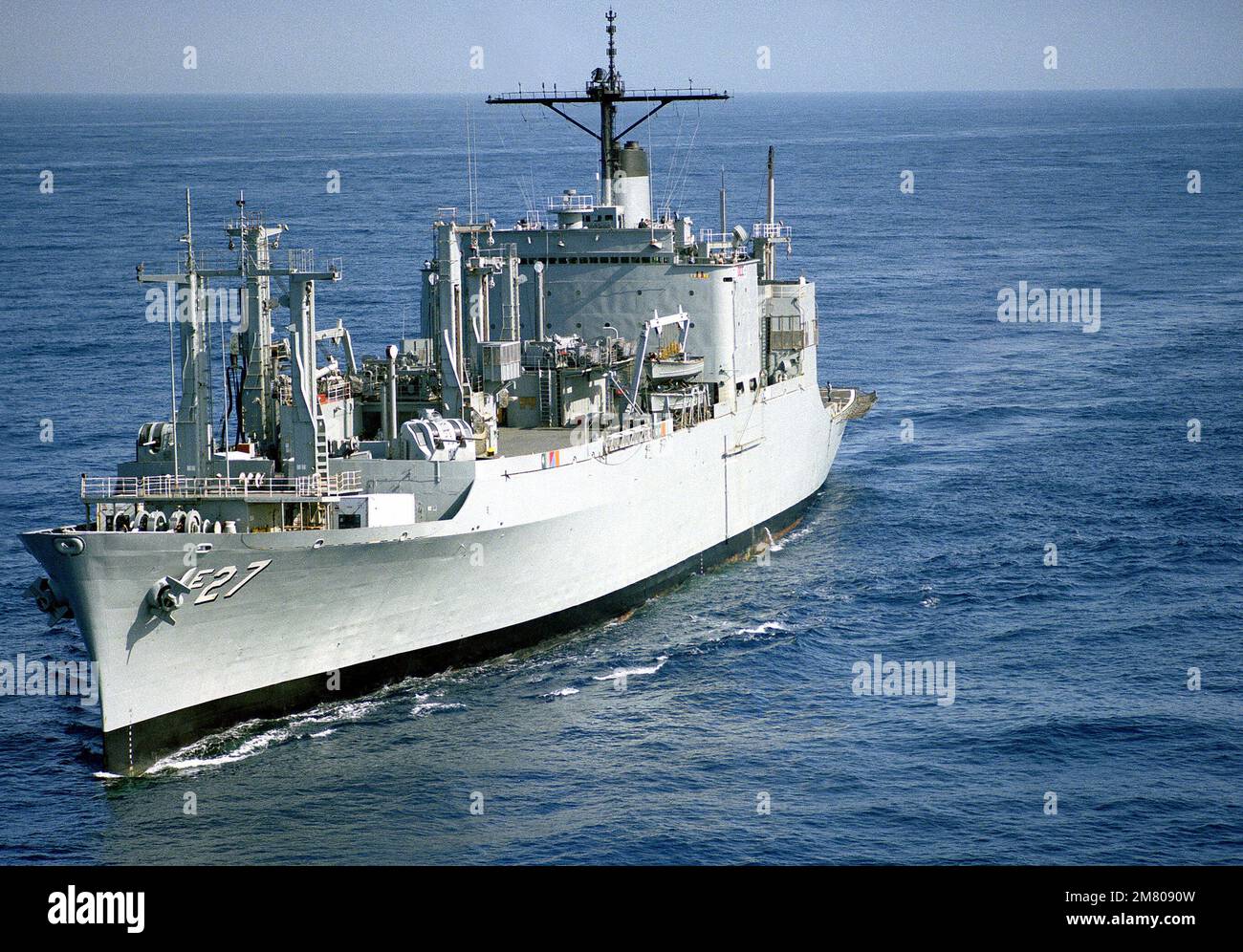 A port bow view of the ammunition ship USS BUTTE (AE-27) underway ...