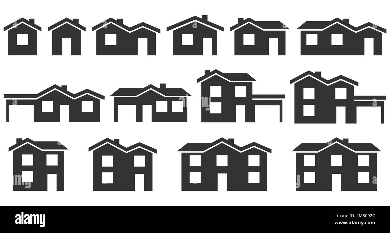 House icon. Set of black houses symbols. Vector illustration. Eps 10 ...