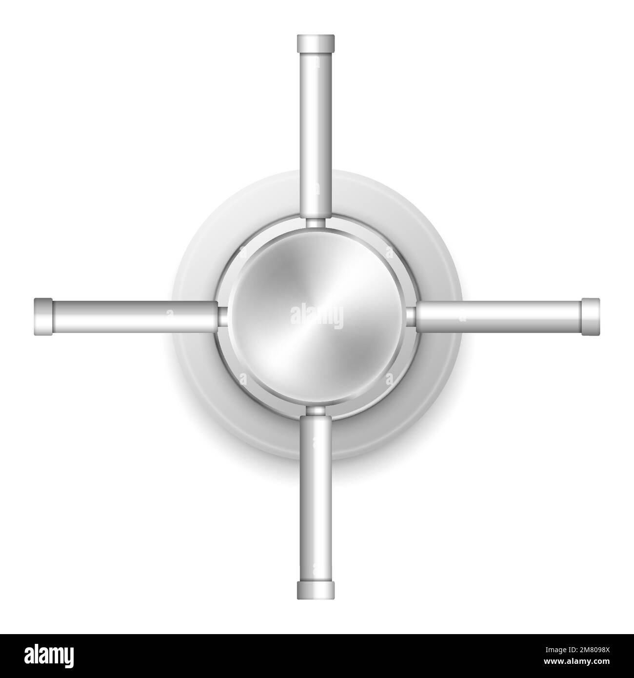 Safe handle wheel. Rotary valve is safe lock isolated on white ...