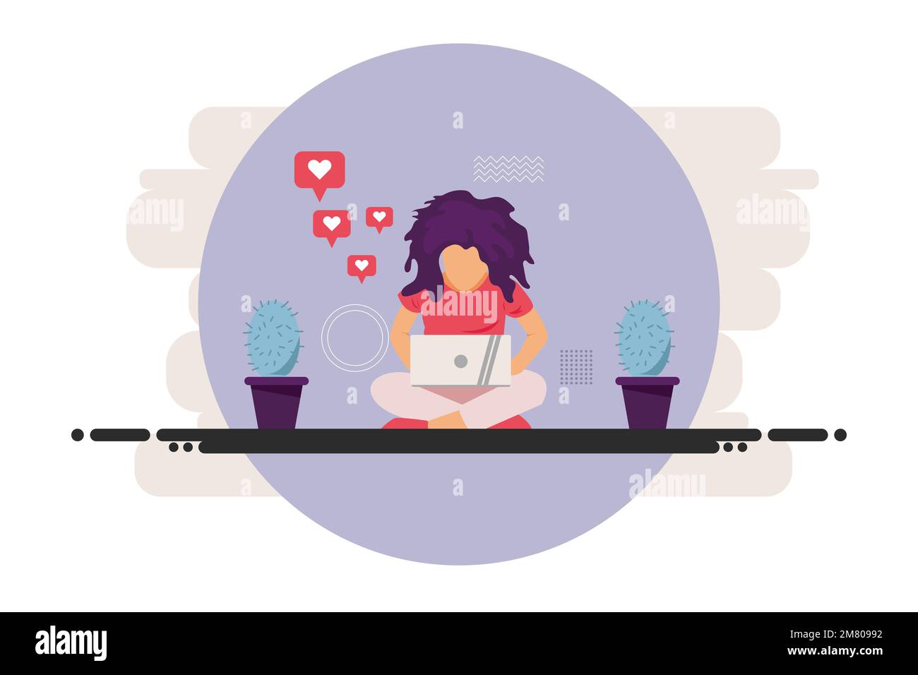 women person working with laptop. girl people sitting on floor send ...