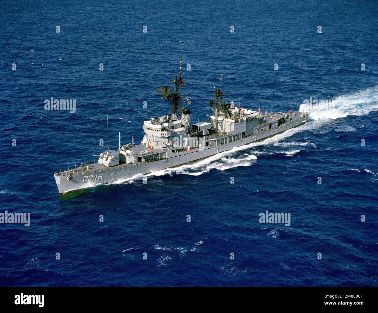 A port bow view of the Turkish destroyer ALCITEPE (D-346) underway ...