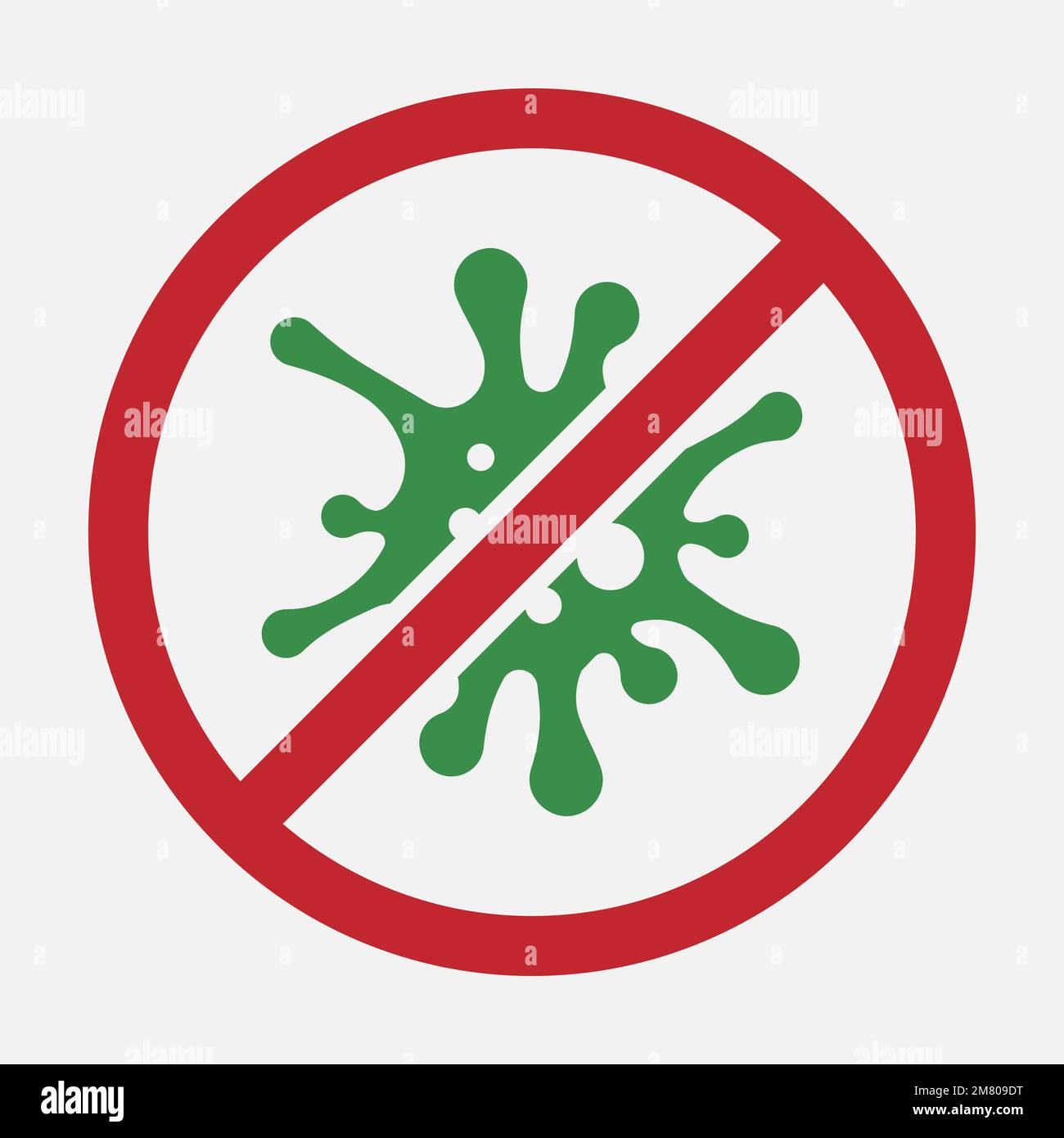 Stop sign of virus, bacteria, germs and microbe isolated on white ...