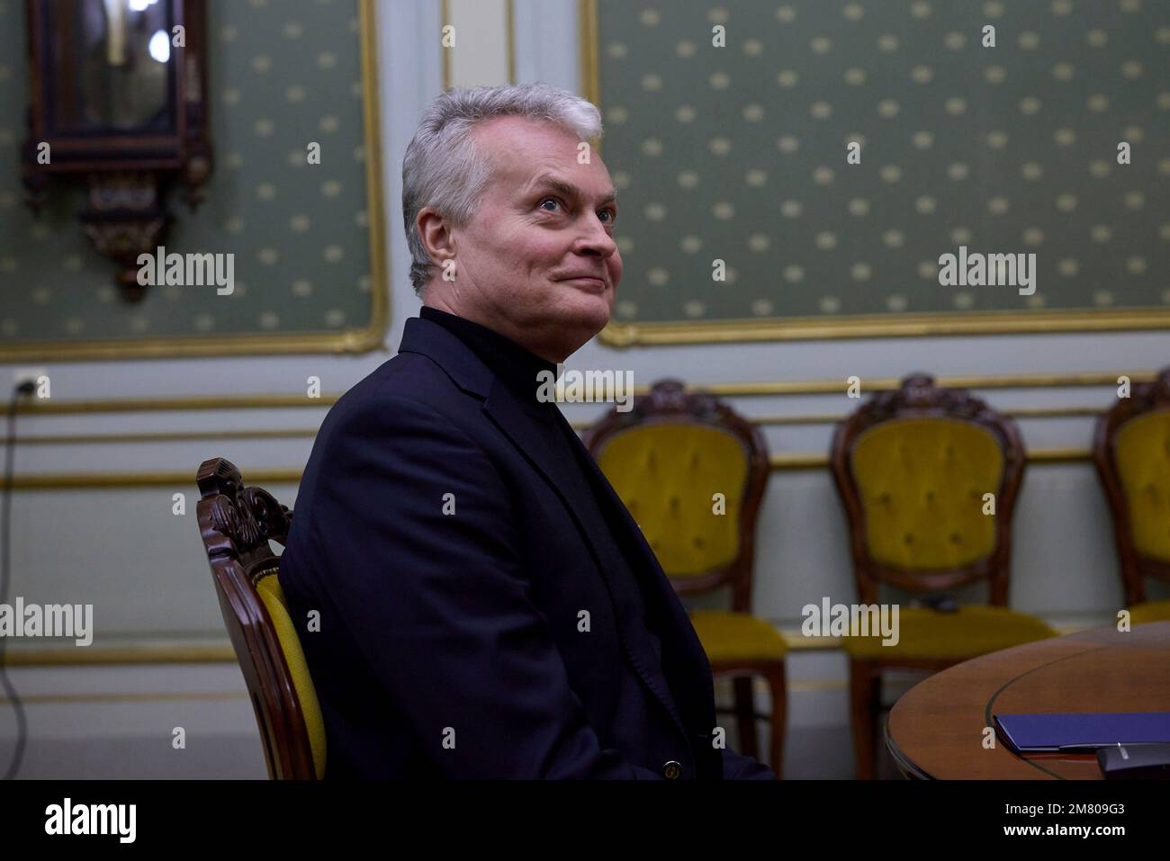 Lviv, Ukraine. 11th Jan, 2023. Lithuanian President Gitanas Nauseda ...