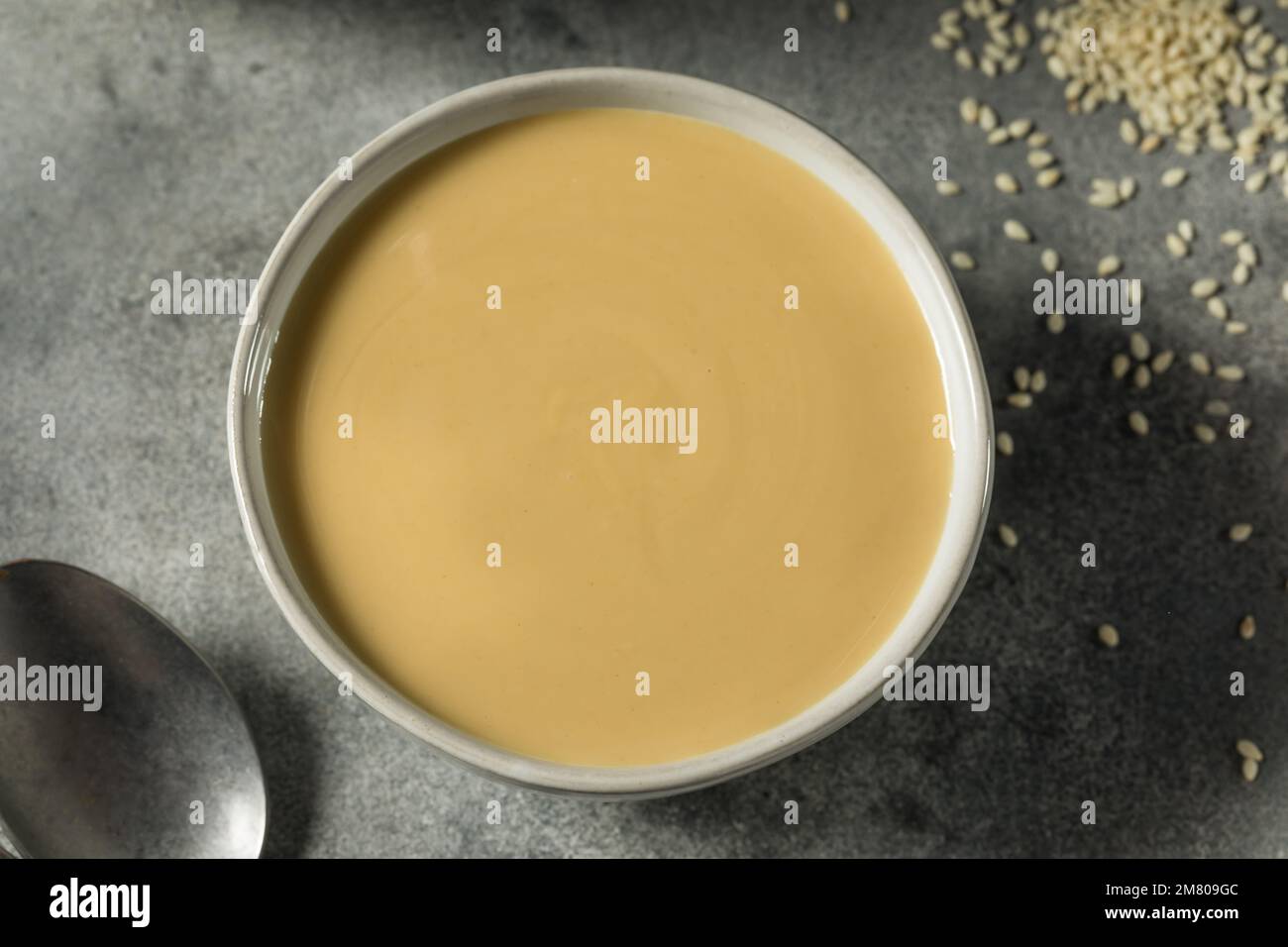 Homemade Organic Tahini Sesame Paste in a Bowl Stock Photo - Alamy