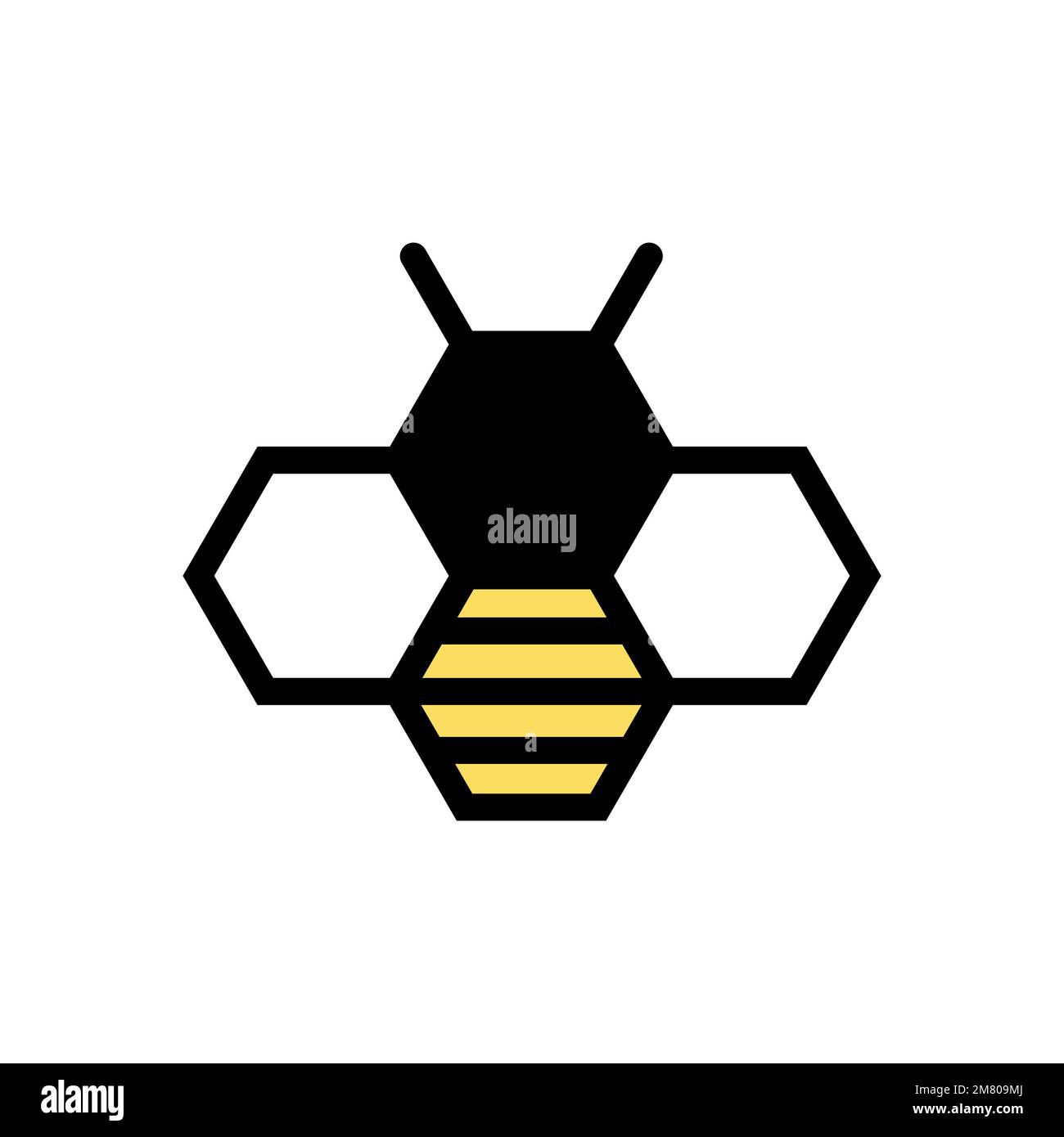 Creative Queen Bee Lines icon. Bee hexagon logo. Vector illustration ...