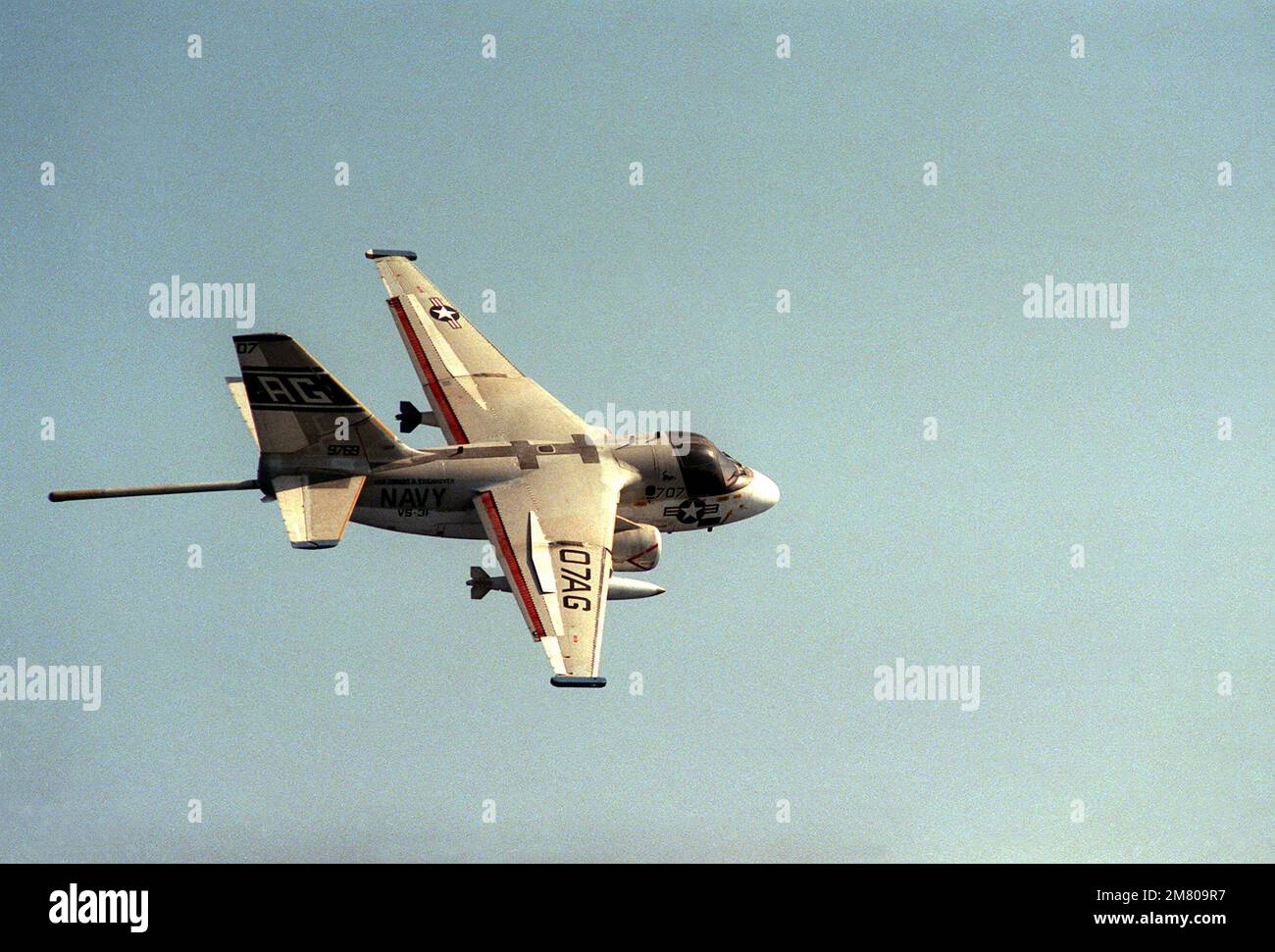 An air-to-air right side view of an Air Anti-submarine Squadron (VS-31 ...