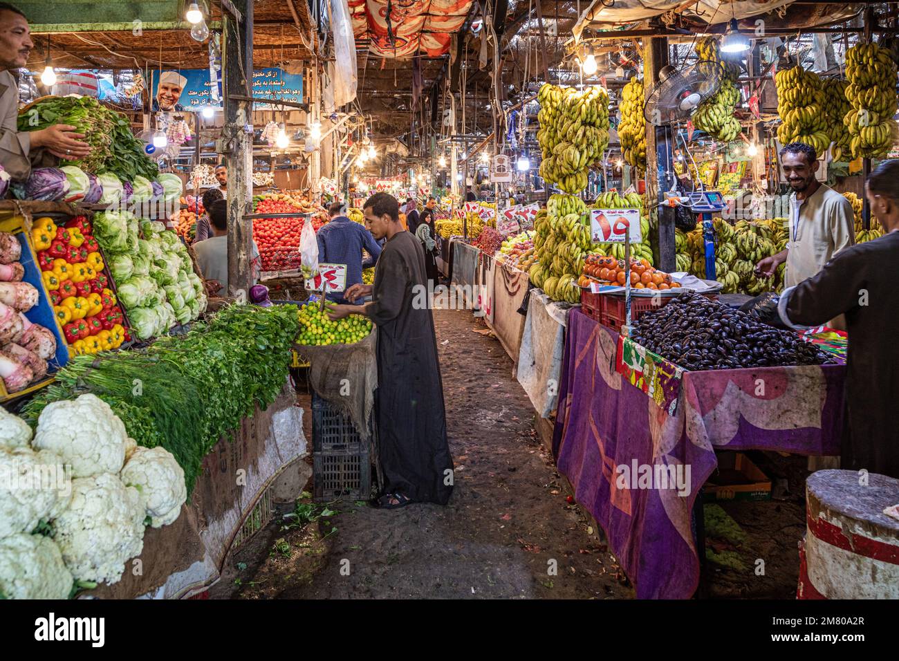 FRUIT AND VEGETABLE STAND, EL DAHAR MARKET, POPULAR QUARTER IN THE OLD ...