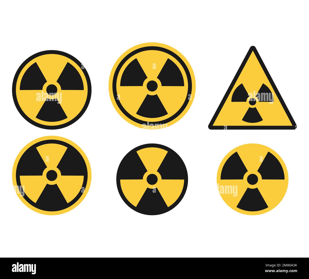 Set of radiation symbol. Radiation warning icon. Vector illustration ...