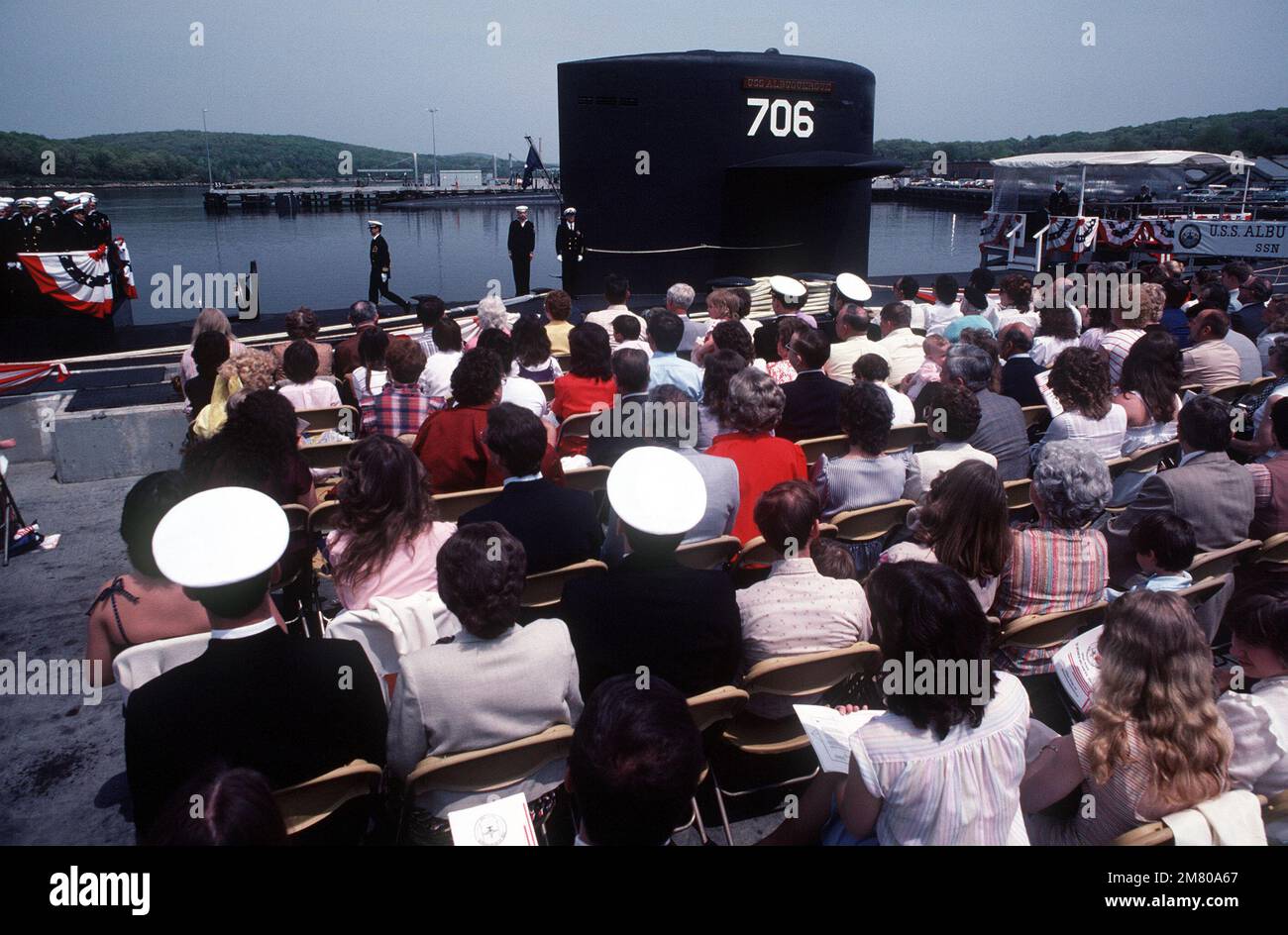 A view from the spectators seats of the commissioning ceremonies for ...