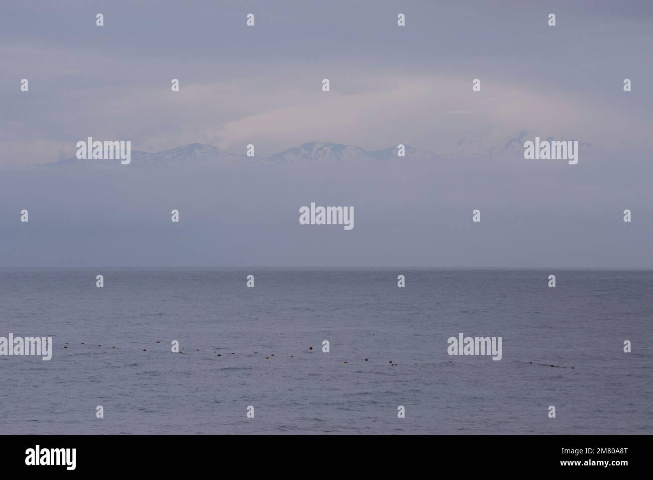 The Japan Alps as seen across the water from the Noto Peninsula ...