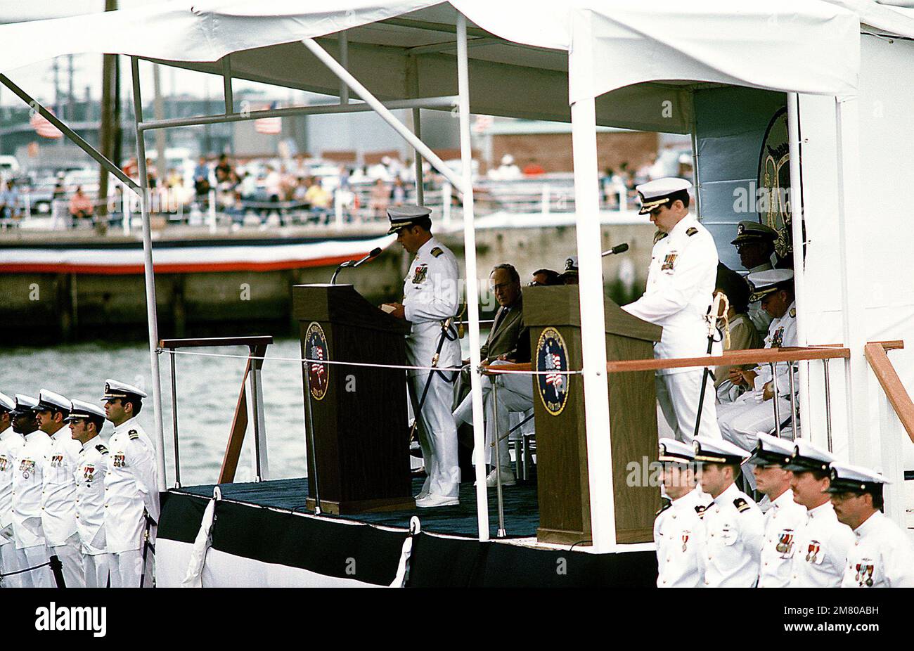 CAPT Kenneth R. Karr, left, commanding officer, and CDR Donald G ...