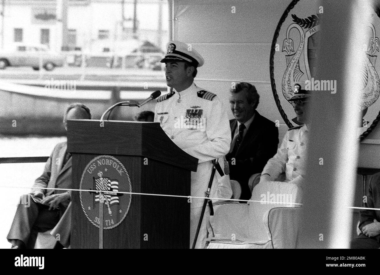 CAPT Kenneth R. Karr, commanding officer of the commissioning ceremony ...