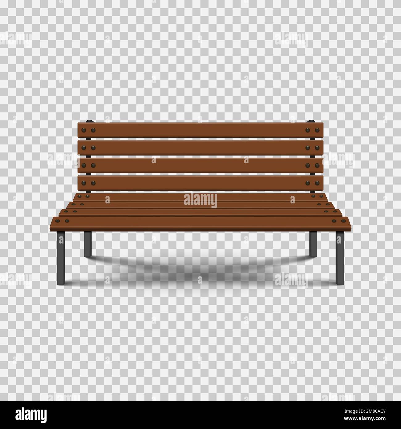 Park wooden bench isolated on transparent background. Vector ...