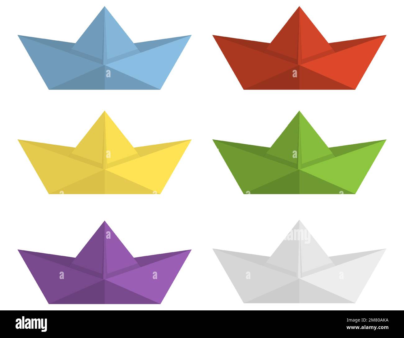 Set of folded paper boat icon. Vector illustration. Eps 10 Stock Vector ...