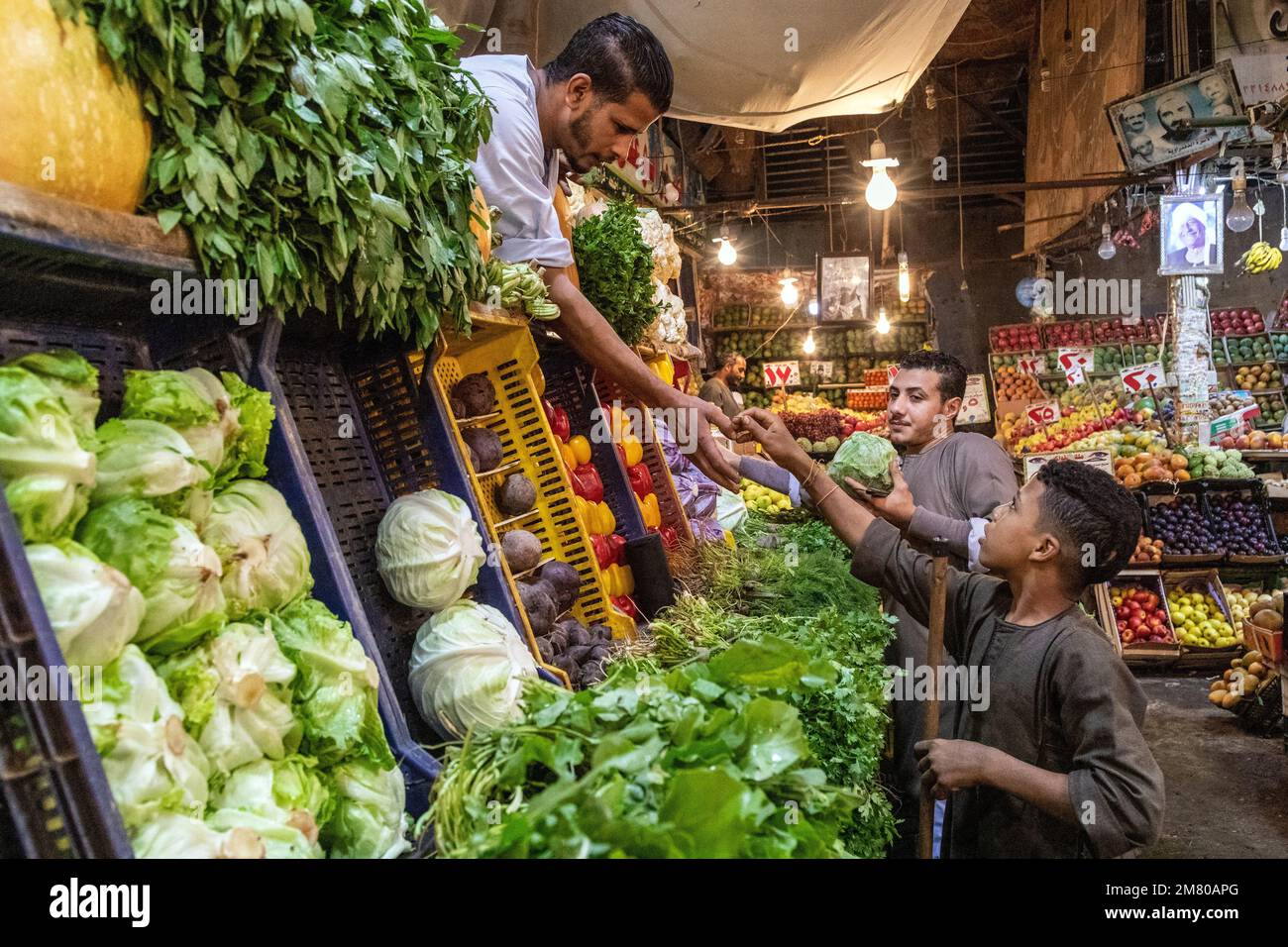 FRUIT AND VEGETABLE STAND, EL DAHAR MARKET, POPULAR QUARTER IN THE OLD ...