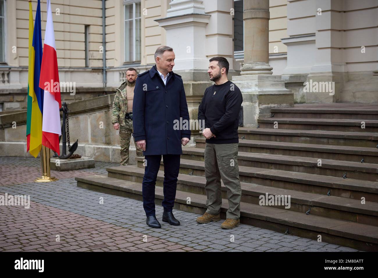 Lviv, Ukraine. 11th Jan, 2023. Ukrainian President Volodymyr Zelenskyy ...
