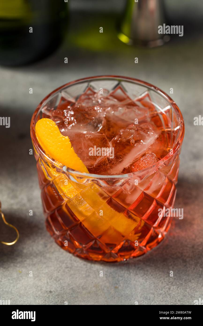 Boozy Cold Negroni Sbagliato Cocktail with Prosecco Stock Photo - Alamy