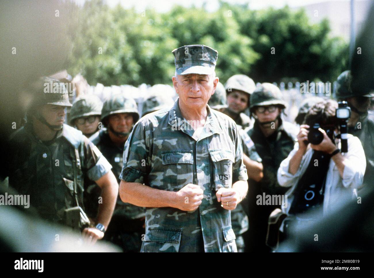 Commandant of the Marine Corps, GEN Robert H. Barrow speaks to a ...