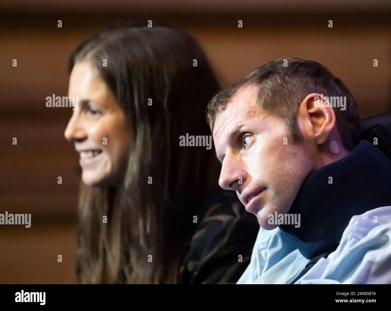 Rob Burrow with wife Lindsey Burrow ahead of Mr Burrow receiving the ...
