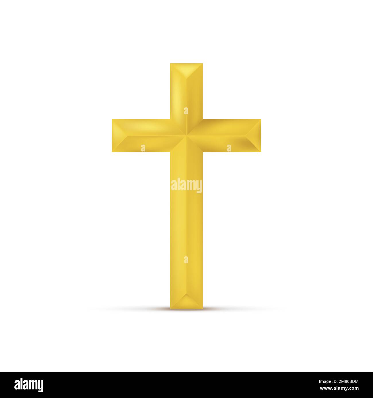 Golden Christian cross. Realistic cross isolated on background. Vector ...