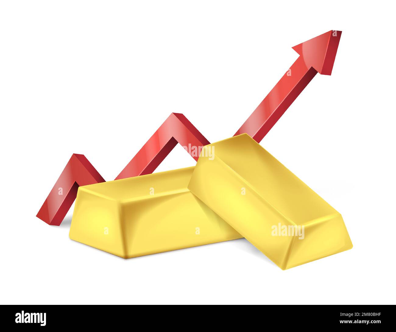 Growth of the Gold in financial world. Arrow up, Gold bars fund ...