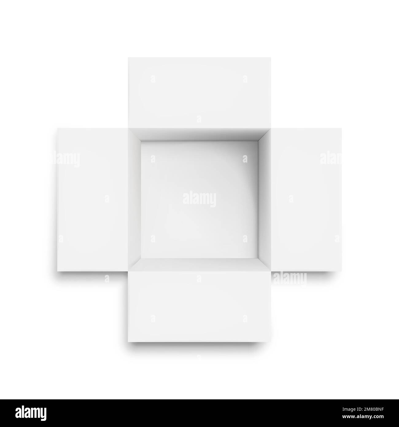 Open white box. Top view isolated on white background. Vector ...