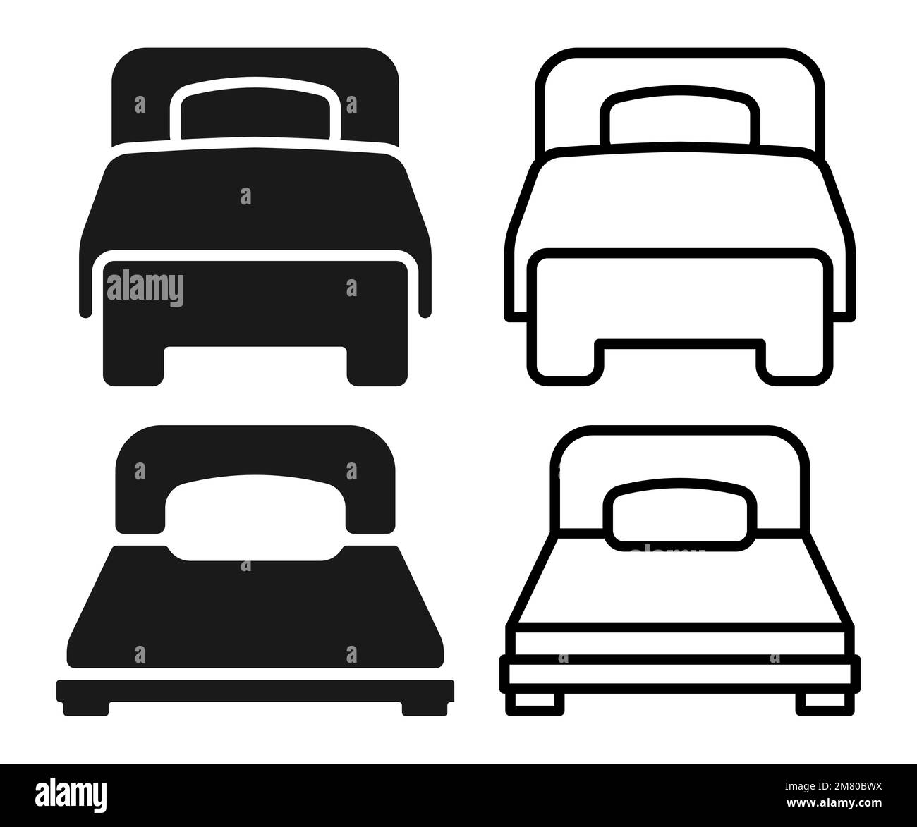 Set of single bed icon. linear icon. Vector illustration. Eps 10 Stock ...