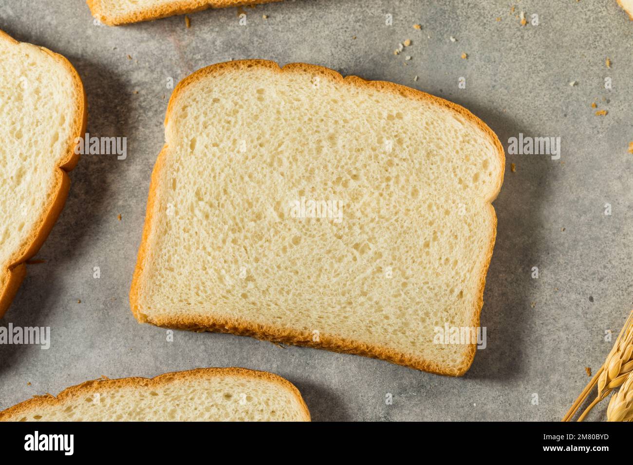 Organic Whole Wheat White Bread Cut into Slices Stock Photo - Alamy