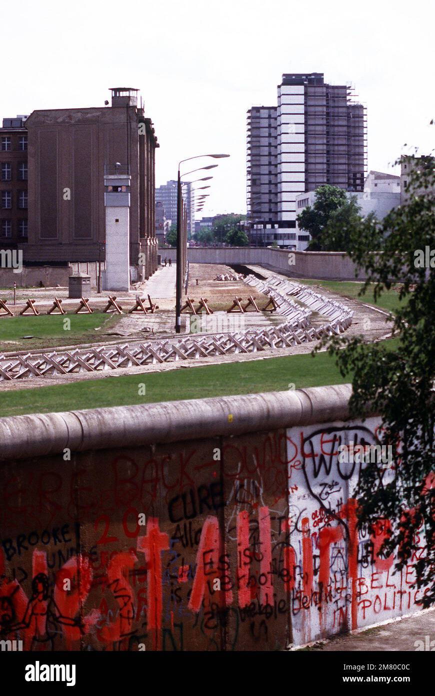 A view of "The Wall," which separates communist-controlled East Germany ...