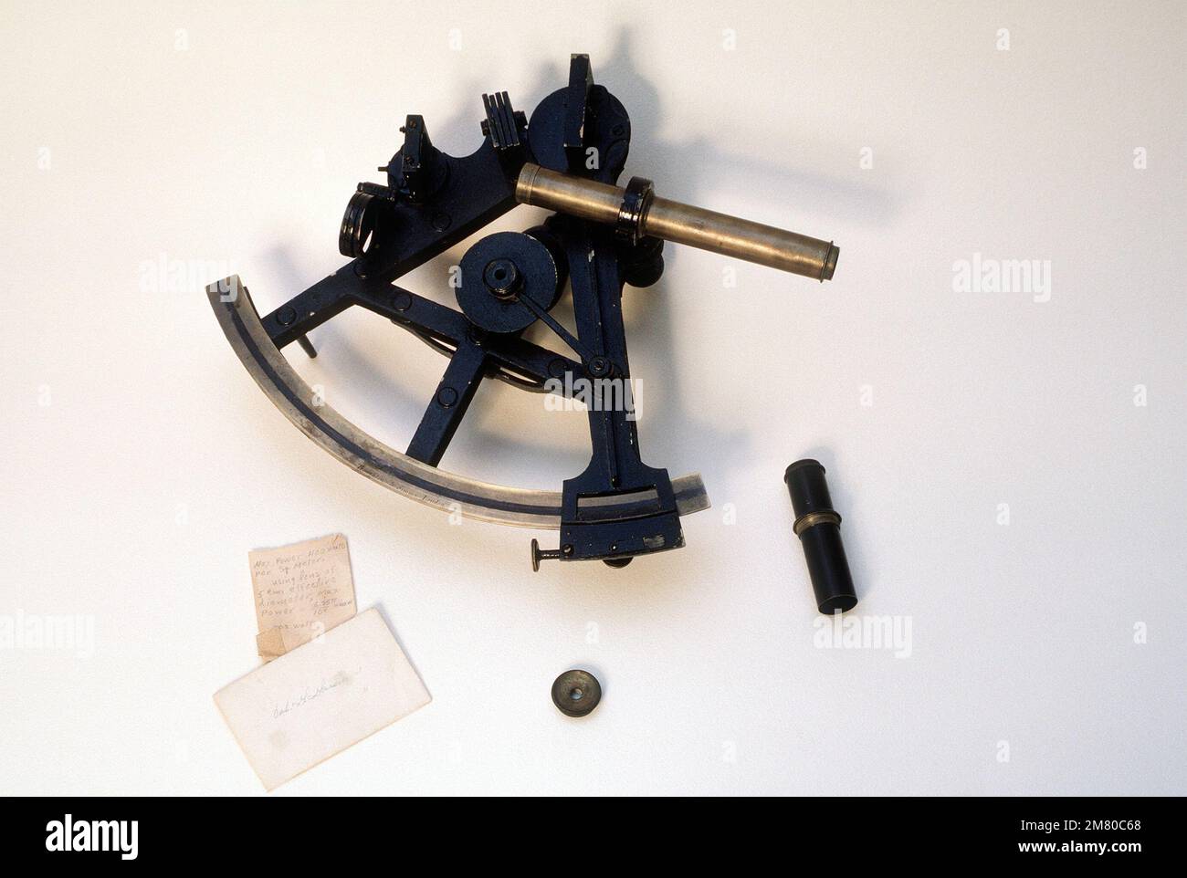 An old style aircraft sextant on display at the Air Training Command ...