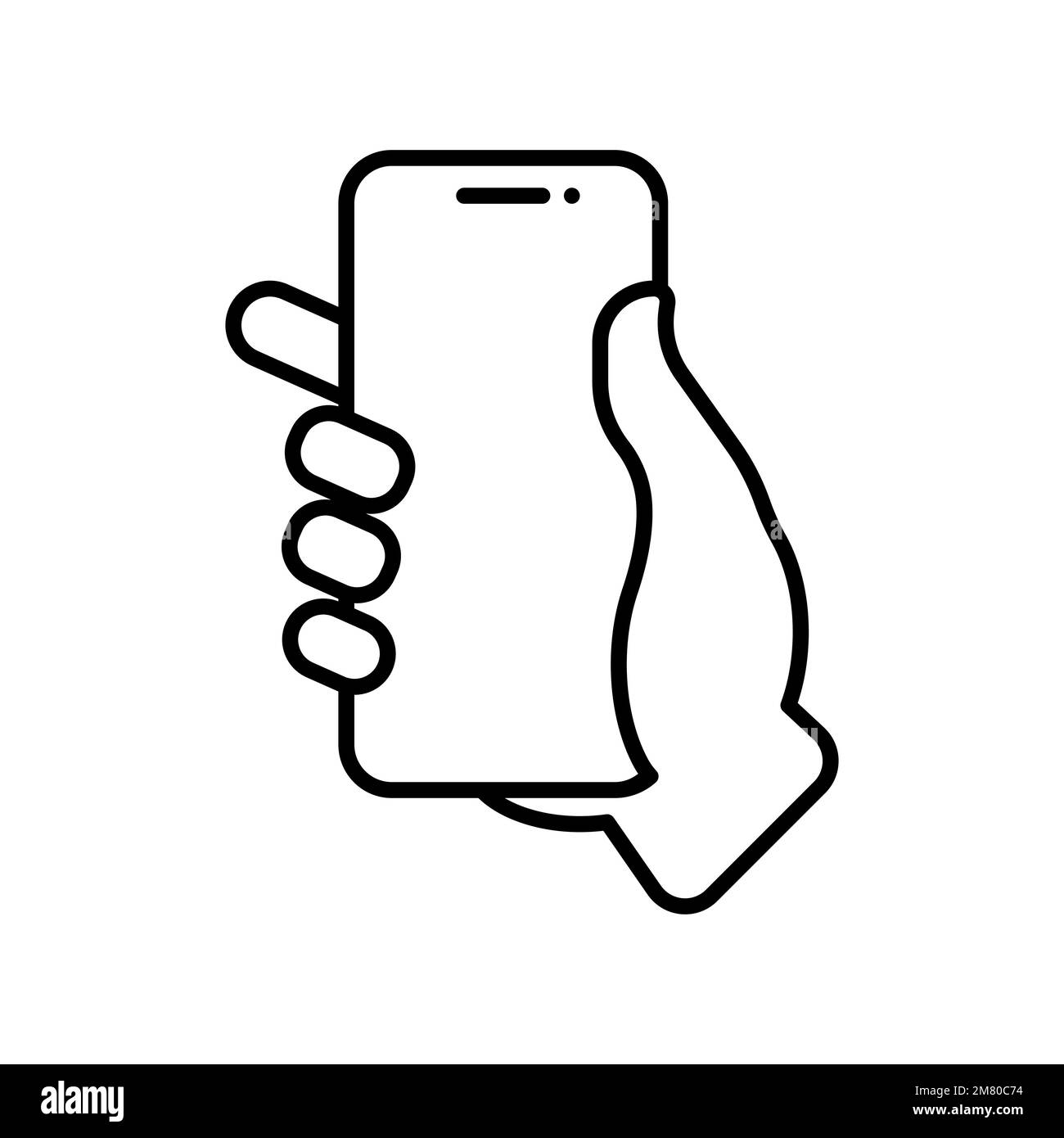 Human hand holding smartphone. Mobile phone in man s hand. Vector ...