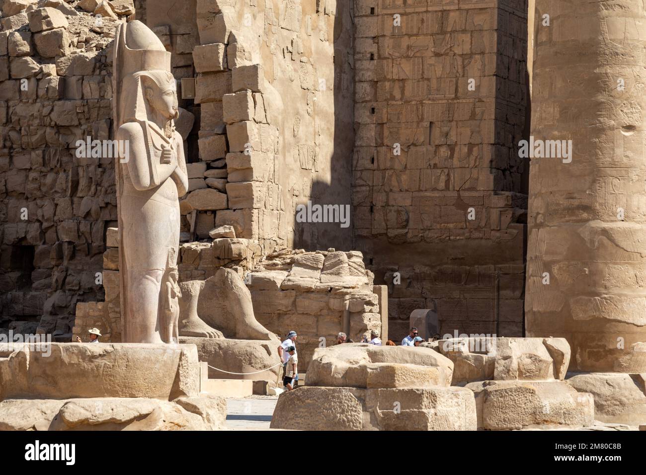 COLOSSUS OF RAMSES II, PRECINCT OF AMUN-RE, TEMPLE OF KARNAK, ANCIENT ...