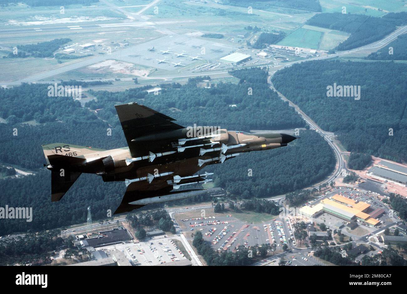 An underside view of an F-4E Phantom II aircraft from the 526th ...