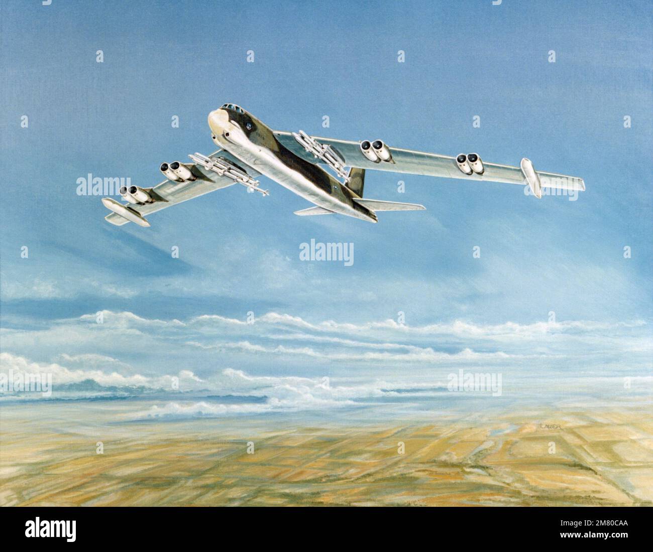Artist's concept of a B-52 Stratofortress aircraft equipped with ...