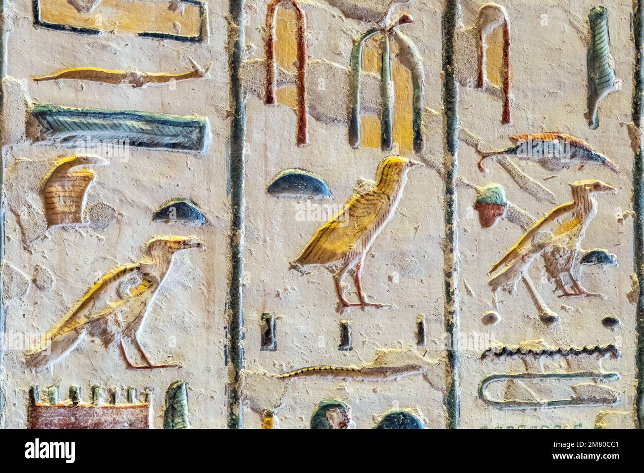 EGYPTIAN HIEROGLYPHS, FIGURATIVE HOLY WRITINGS, TOMB OF THE PHARAOH ...