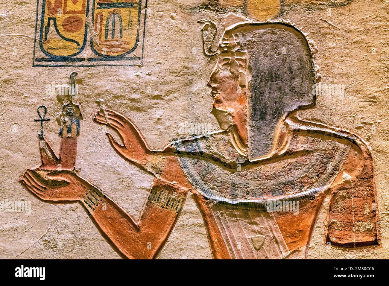 BAS-RELIEF AND FRESCOES PAINTED IN BRIGHT COLORS ILLUSTRATING THE BOOK ...