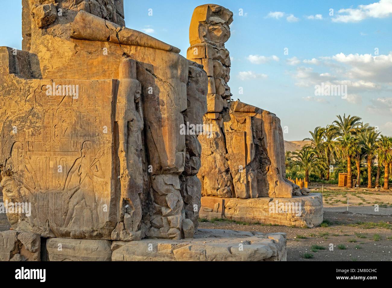 MEMNON COLOSSUS, STONE STATUES FROM ANCIENT EGYPR, RUINS OF THE HOUSE ...